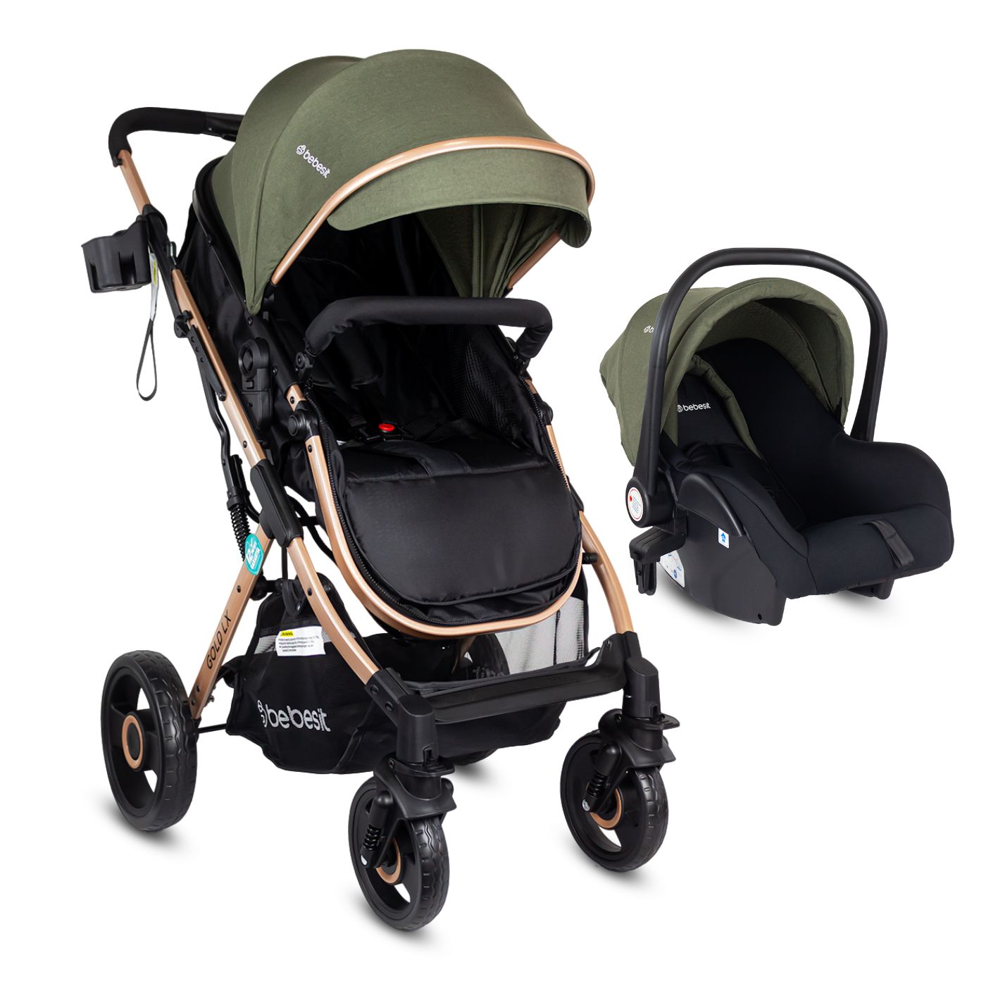 COCHE TRAVEL SYSTEM GOLD LX TS619 BEBESIT VERDE-