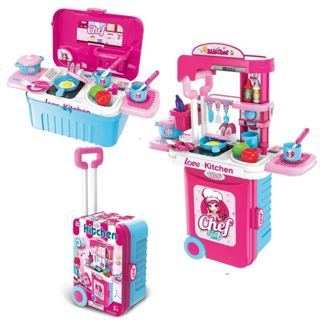 Set Cocina 3 En 1 Maleta Carrito Y Cocina Completa 008 951a Munbe