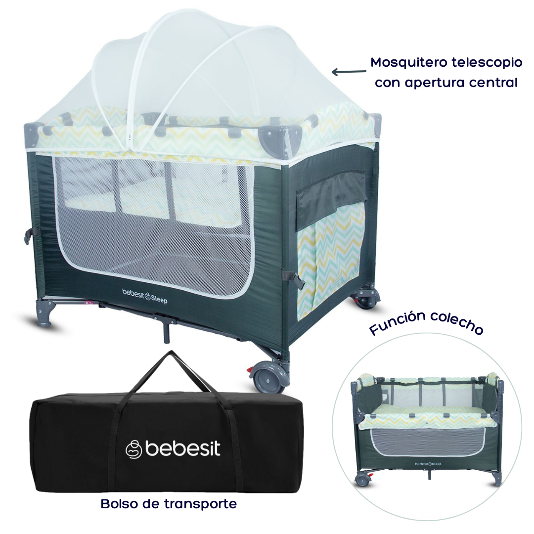 CUNA CORRAL SLEEP ZK005 3 EN 1: COLECHO, CUNA Y CORRAL PARA BEBÉS DE 0