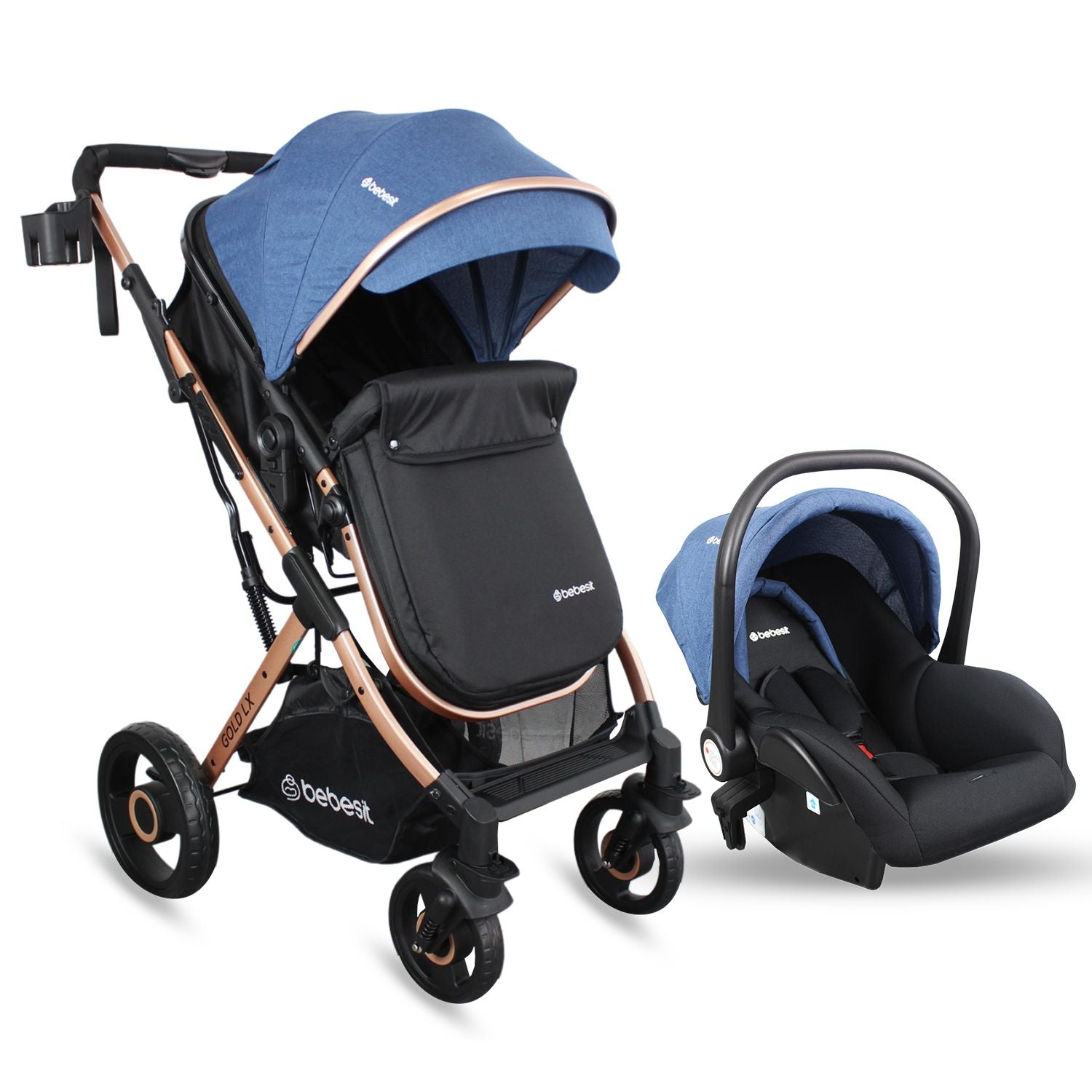 COCHE TRAVEL SYSTEM GOLD LX TS619 BEBESIT AZUL